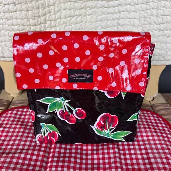 Oilcloth Alley | Bags | Oilcloth Alley Insulated Lunch Bag Red Cherry ...